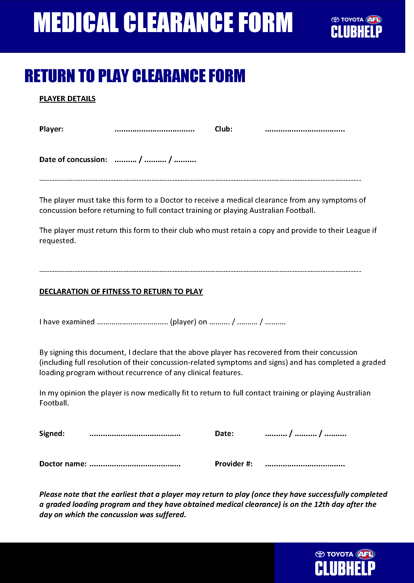 TM Information – Kalamunda & Districts Junior Football Club